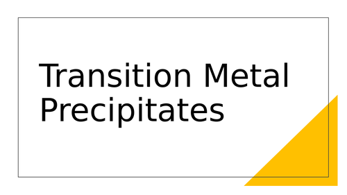 Transition Metals - A level Chemistry | Teaching Resources