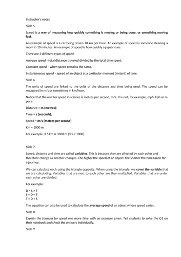 KS3 Speed. GCSE (AQA). | Teaching Resources