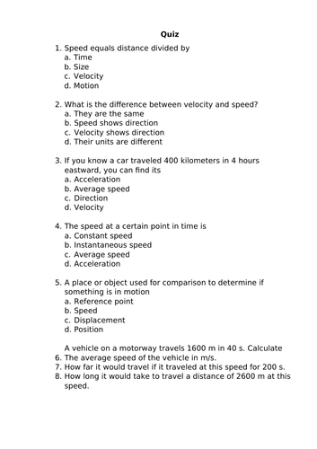KS3 Speed. GCSE (AQA). | Teaching Resources
