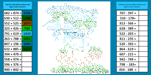 3-digit Addition and Subtraction - Pixel Art Gaming Fan Art | Teaching ...