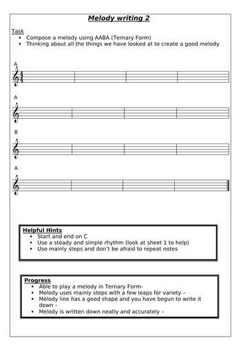 Melody Writing | Teaching Resources