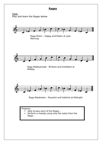 Indian Music - Ragas | Teaching Resources