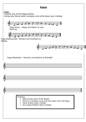 Indian Music - Ragas | Teaching Resources