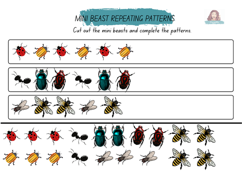 Mini beast repeating patterns | Teaching Resources