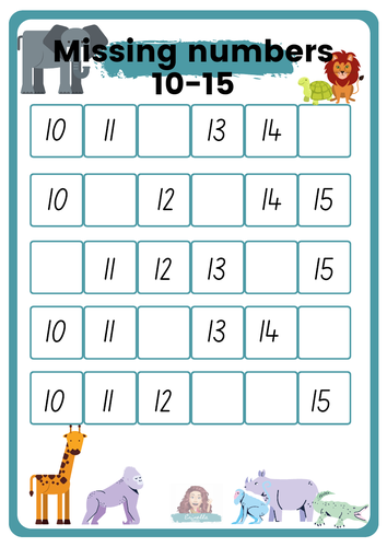 Missing numbers | Teaching Resources