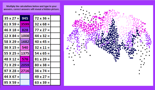 2 by 2-digit Multiplication Pixel Art Reveal - Young Wizard | Teaching ...