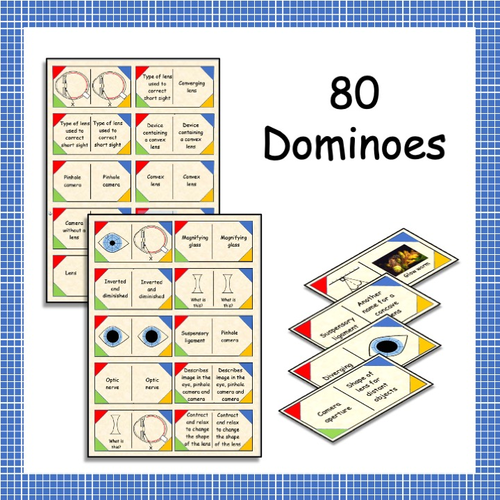 Light - Lenses, the Eye, Pinhole Camera and the Camera - Dominoes Game ...