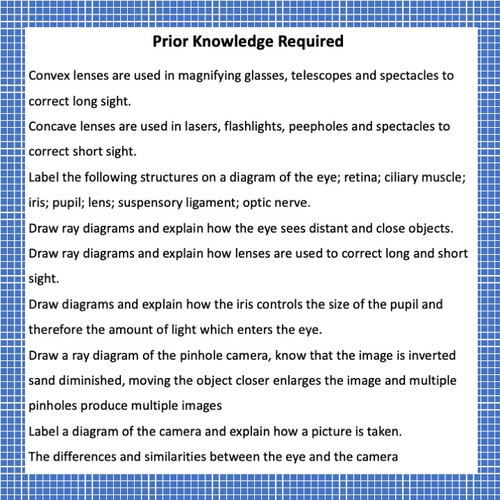 Light - Lenses, the Eye, Pinhole Camera and the Camera - Dominoes Game ...