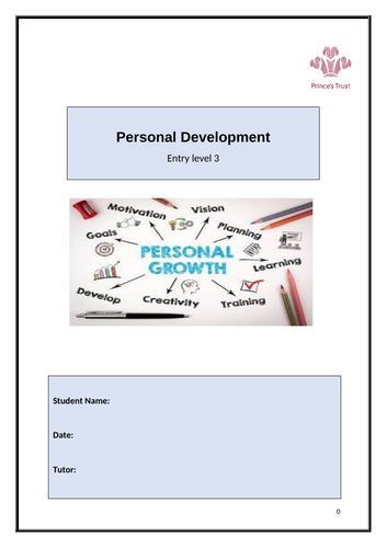 Prince's Trust Personal Development Entry 3 workbook | Teaching Resources