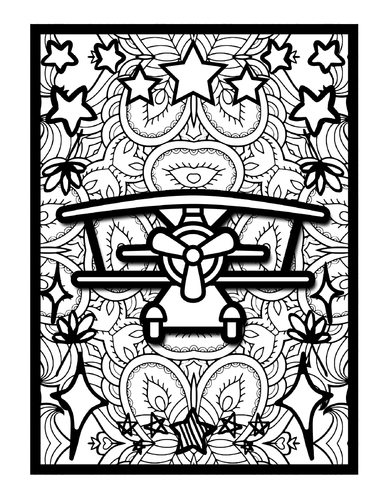 Aircraft Mindfulness Mandala Colouring Pages, Airplanes Colouring ...