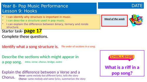 Year 9 Pop Music Project | Teaching Resources