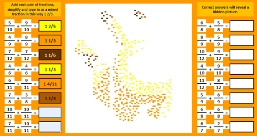 Adding Fractions Pixel Art - Gaming Mash-Up | Teaching Resources