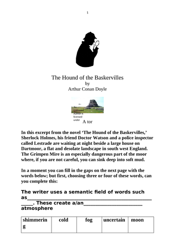 Analysing Language The Baskerville Hound | Teaching Resources