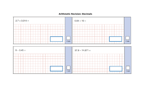 Arithmetic Practice Year 6 | Teaching Resources