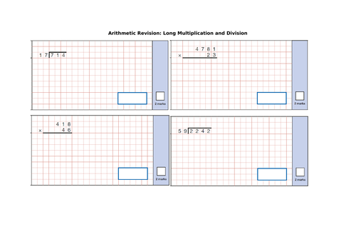 Arithmetic Practice Year 6 | Teaching Resources