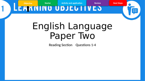 English Language Paper 2 Scheme of Work 1 | Teaching Resources