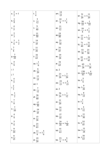 Fractions Addition Practise Worksheet (KS3 - GCSE) | Teaching Resources Fractions Addition Practise Worksheet (KS3 - GCSE) | Teaching Resources