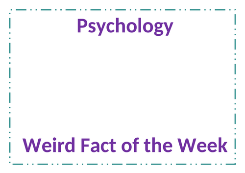 Psychology wall display or open evening - Fact of the Week | Teaching ...