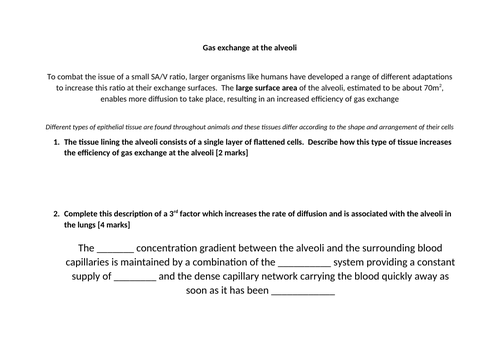 Features of the alveoli (Edexcel GCSE Biology & Combined Science ...