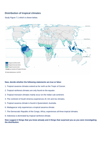 CIE A Level Geography Tropical Environments: Overview of tropical ...