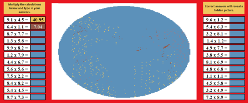 Decimal Multiplication Pixel Art - Superhero | Teaching Resources