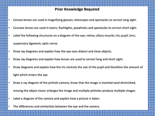 Light - Lenses, the Eye, Pinhole Camera and Camera - Wildcard and Snap ...