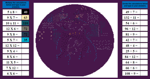 Multiplication and Division up to 12 Pixel Art - Superhero | Teaching ...