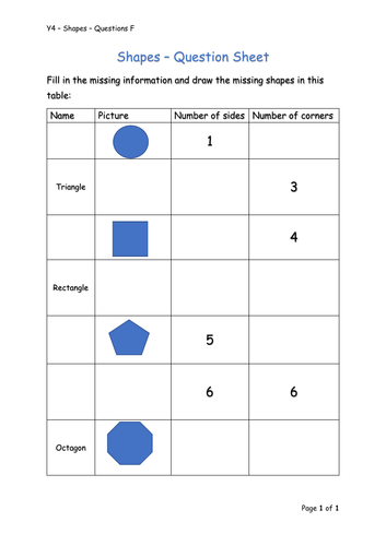 Y4 Maths - Shapes (Free) | Teaching Resources