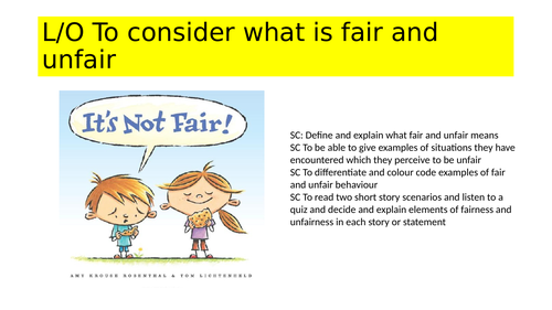what is fair and unfair? | Teaching Resources