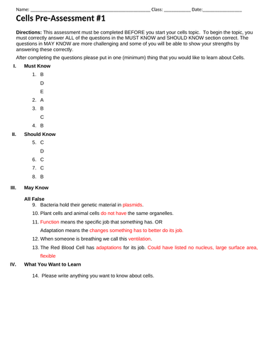 Complete Cells Unit Plan | Teaching Resources