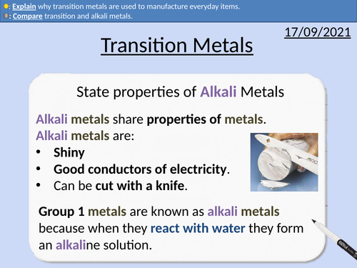 GCSE Chemistry: Transition Metals | Teaching Resources