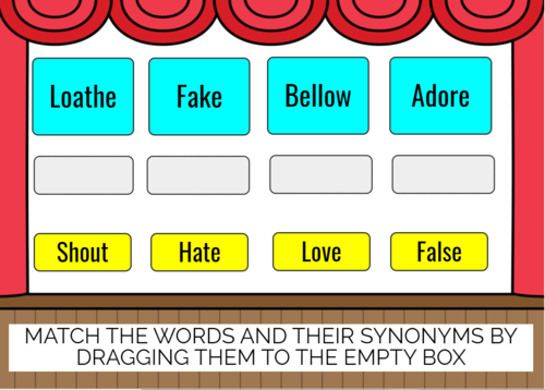 Primary English: Synonyms Matching Boom Cards Activity | Teaching Resources