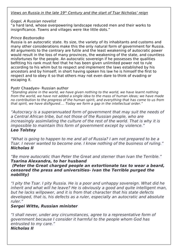 Intro to Russia in 1894 | Teaching Resources