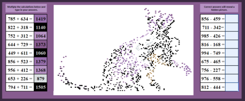 3-digit Addition and Subtraction Pixel Art - Halloween Cat | Teaching ...