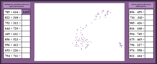 3-digit Addition and Subtraction Pixel Art - Halloween Cat | Teaching ...