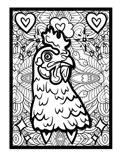 Chickens Mindfulness Mandala Colouring Pages, Farm Animals Printable ...