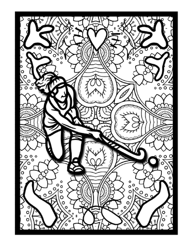 Field Hockey Mindfulness Mandala Colouring Pages, Hockey Printable ...