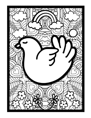 Doves Mindfulness Mandala Colouring Pages, Printable Birds Colouring ...