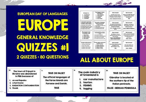 EUROPEAN DAY OF LANGUAGES EUROPE QUIZ #1 | Teaching Resources