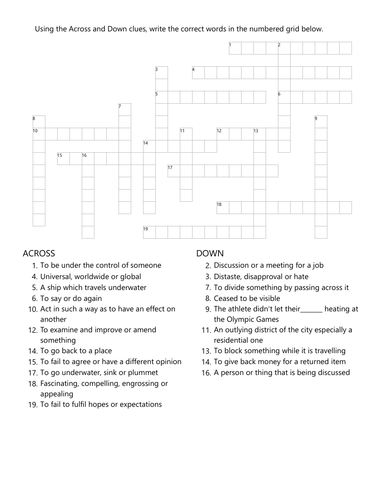 Word puzzles using prefixes: inter, sub, dis and re | Teaching Resources