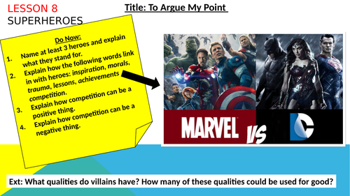 Year 8 English Superheroes | Teaching Resources