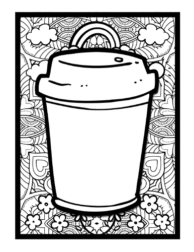 Coffee Mindfulness Mandala Colouring Pages, Morning Coffee Colouring ...