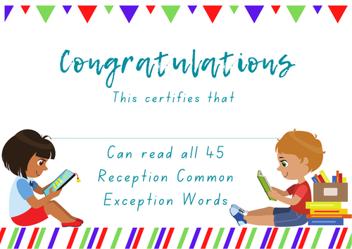 Reception High Frequency Certificate | Teaching Resources