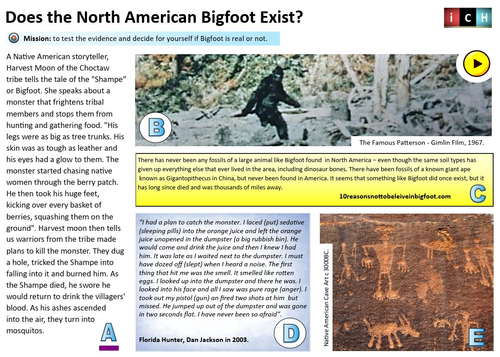 History Detective - Finding Bigfoot! | Teaching Resources