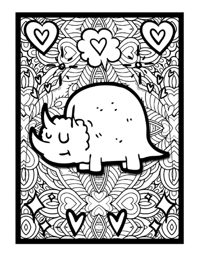 Triceratops Mindfulness Mandala Colouring Pages, Dinosaurs Colouring ...