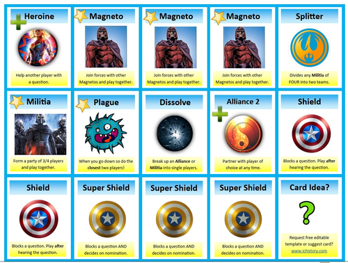 Fun Generic Quiz Power Cards | Teaching Resources