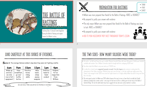 The Battle of Hastings Lessons and Assessment plus Feedback | Teaching ...