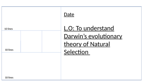 Topic, Science and Writing Lesson - Darwins Theory of Evolution by ...