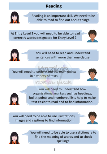 English Functional Skills Entry Level 2 Reading Workbook | Teaching ...