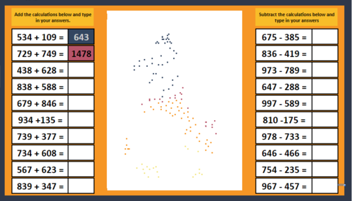 3-digit Addition and Subtraction Pixel Art - Halloween Cat (3 ...